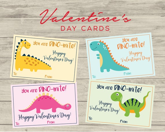 Dino Valentine Cards/Printable Valentine Cards/Dinosaur Cards | Etsy
