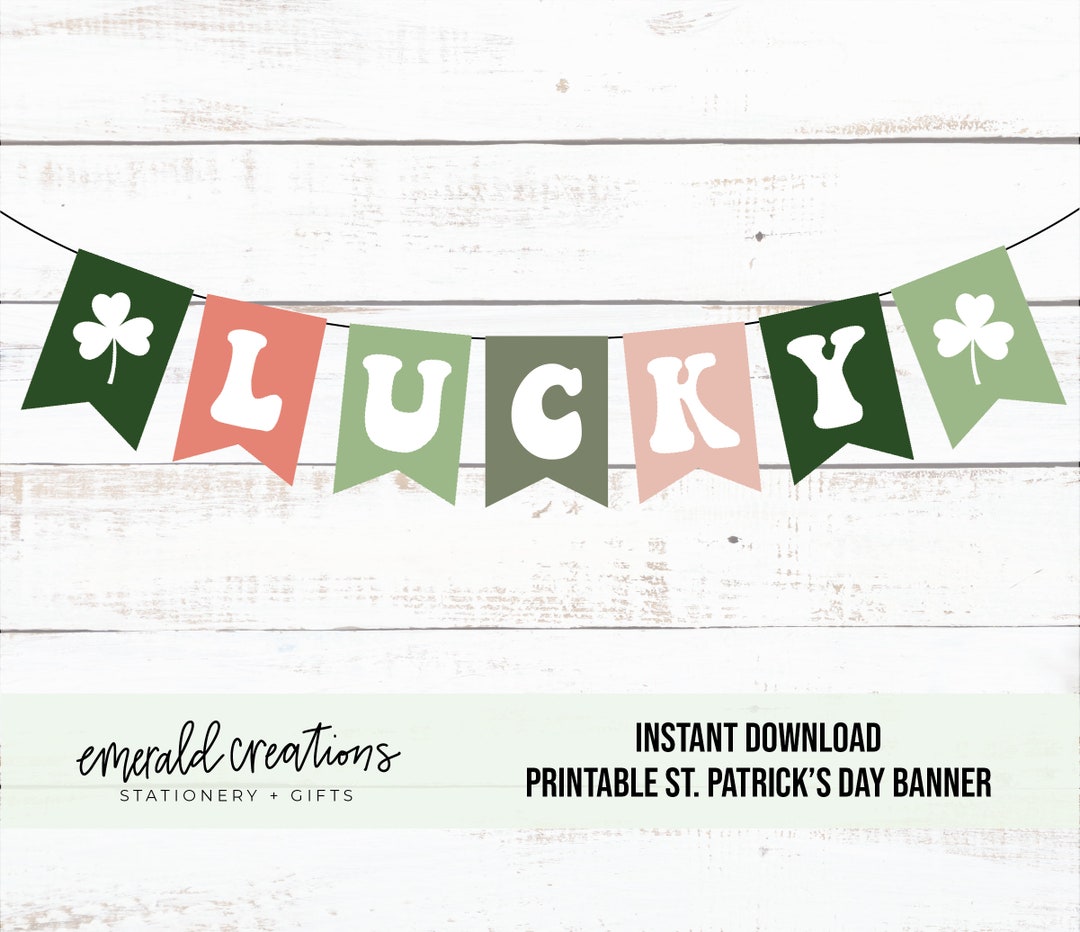 St. Patrick's Day Printable /party Banner Print/ Lucky Banner/ Lucky/st ...