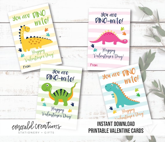 Dino Valentine Cards/printable Valentine Cards/dinosaur Cards | Etsy