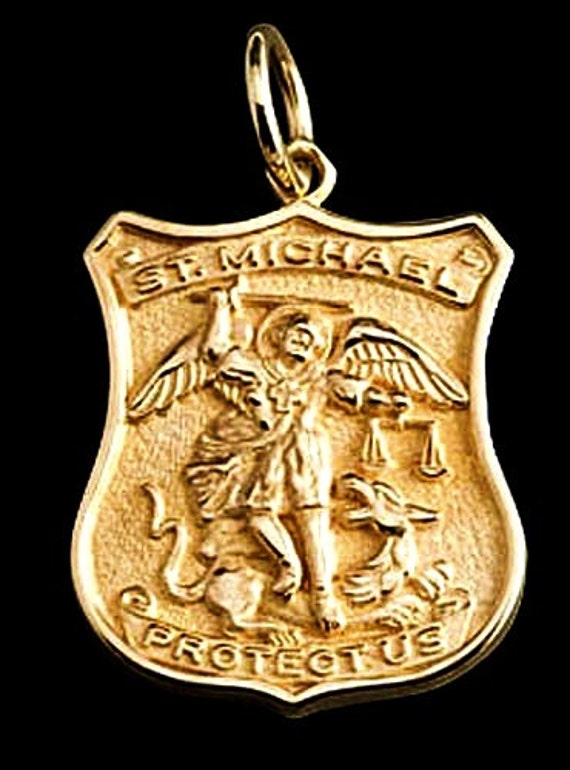 Gold Cross Saint Michael The Archangel Medal - Patron Saint Of Police ...