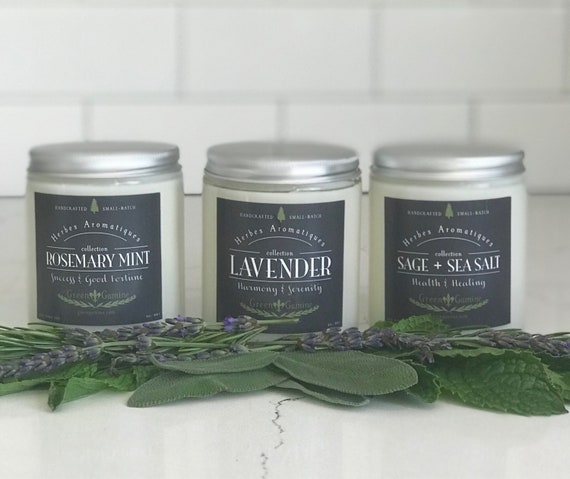 Herbal Candles Soy Candle Set Soy Candles Gift Set Soy - Etsy