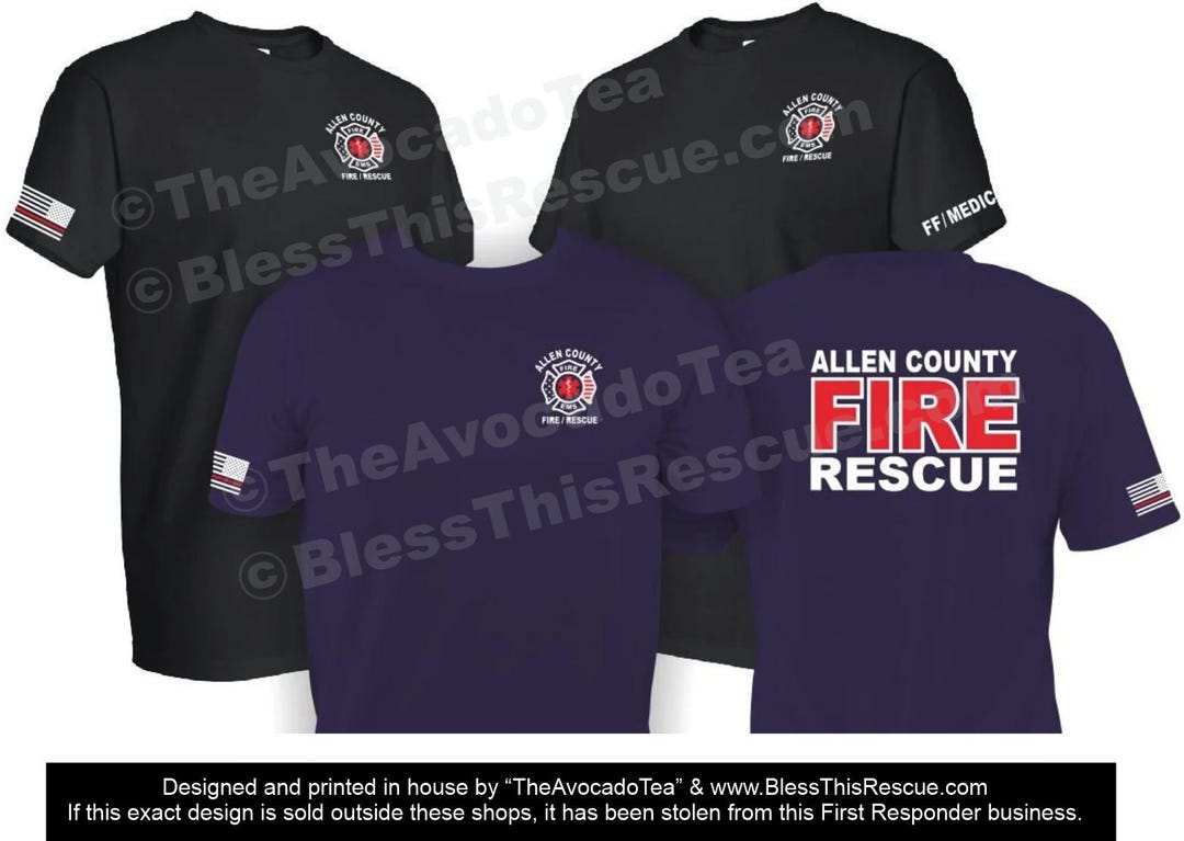 Personalized Fire Rescue EMS EMT Firefighter Paramedic T-shirt With 2 ...