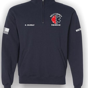 Personalize Fire/ems Quarter-zip Collar Jacket With POCKETS, Free ...