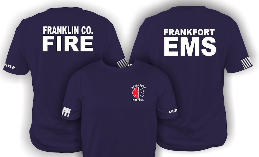 Personalized (hybrid) FIRE/EMS T-shirt With 2 Sleeve Prints American ...