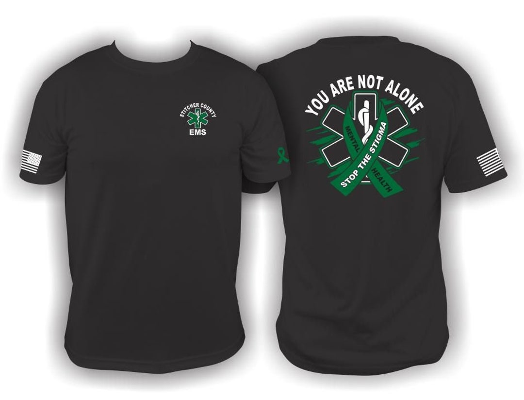 Mental Health Awareness - Custom EMT EMS Green Ribbon/star on Back ...