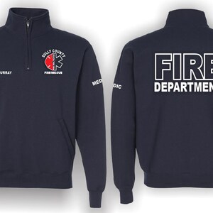 Personalize Fire/ems Quarter-zip Collar Jacket With POCKETS, Free ...
