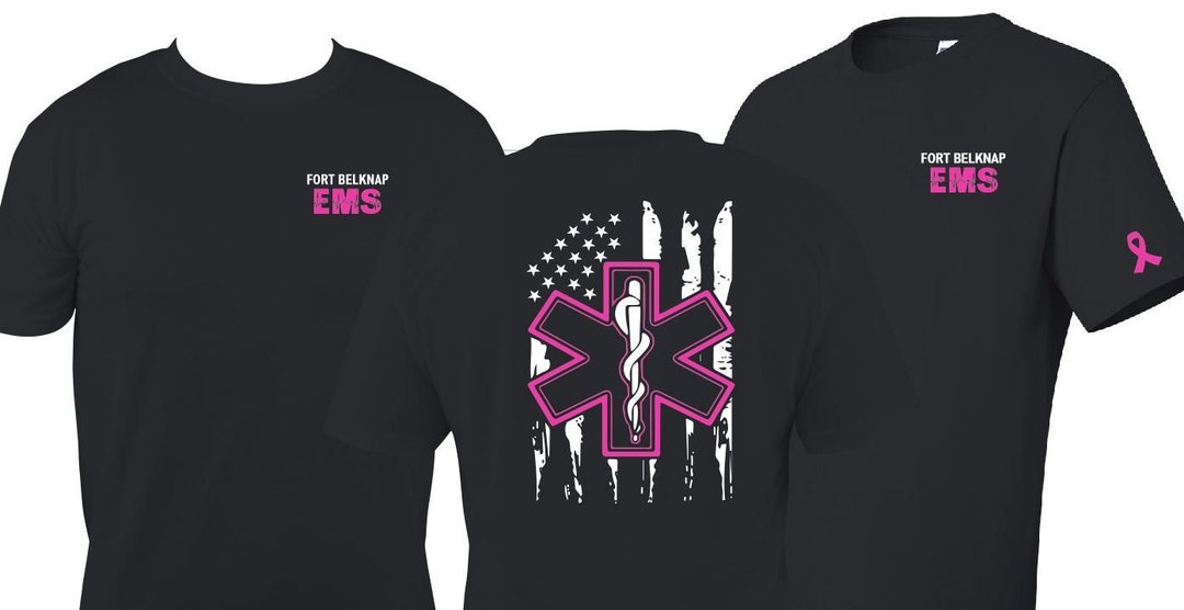 EMS Breast Cancer Awareness - Custom EMT EMS "stars and Stripes" Pink ...