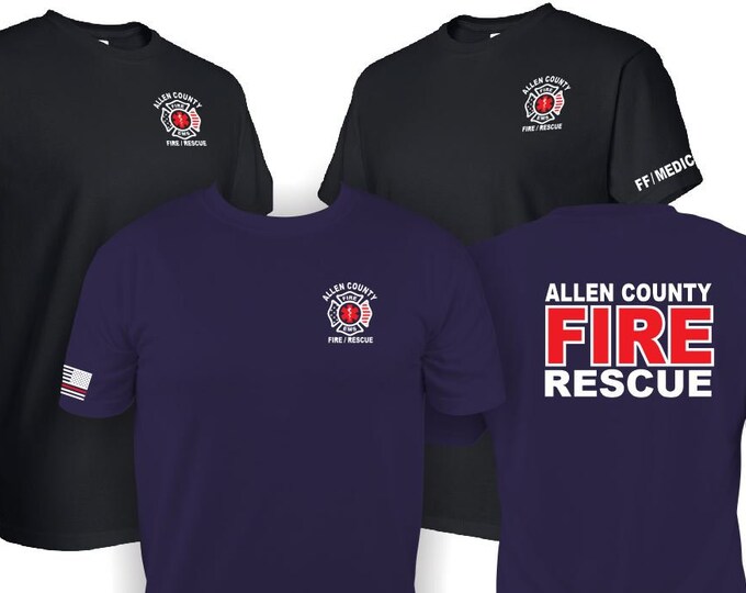 Personalized Fire Rescue EMS EMT Firefighter Paramedic T-shirt With 2 ...