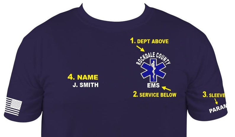 Personalized EMS EMT Paramedic T-shirt With 2 Sleeve Prints - Etsy