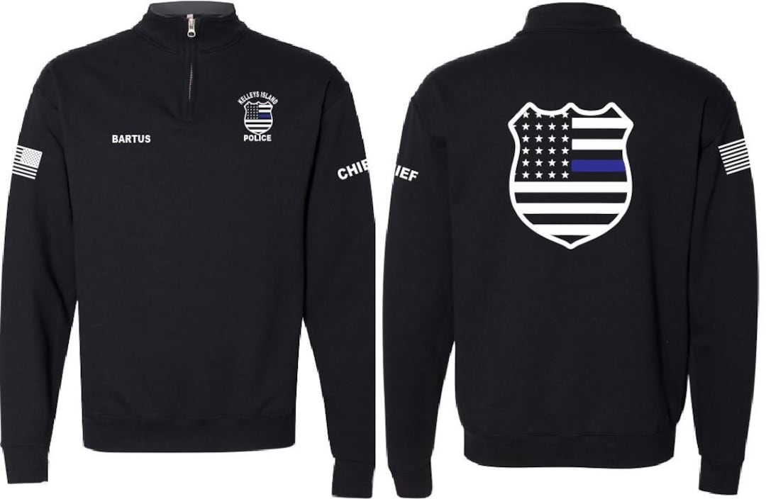 Police Thin Blue Line, T-shirt, Quarter Zip Collar Sweatshirt, Full Zip ...