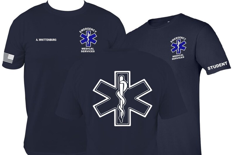 Personalized EMS EMT Paramedic T-shirt With 2 Sleeve Prints - Etsy