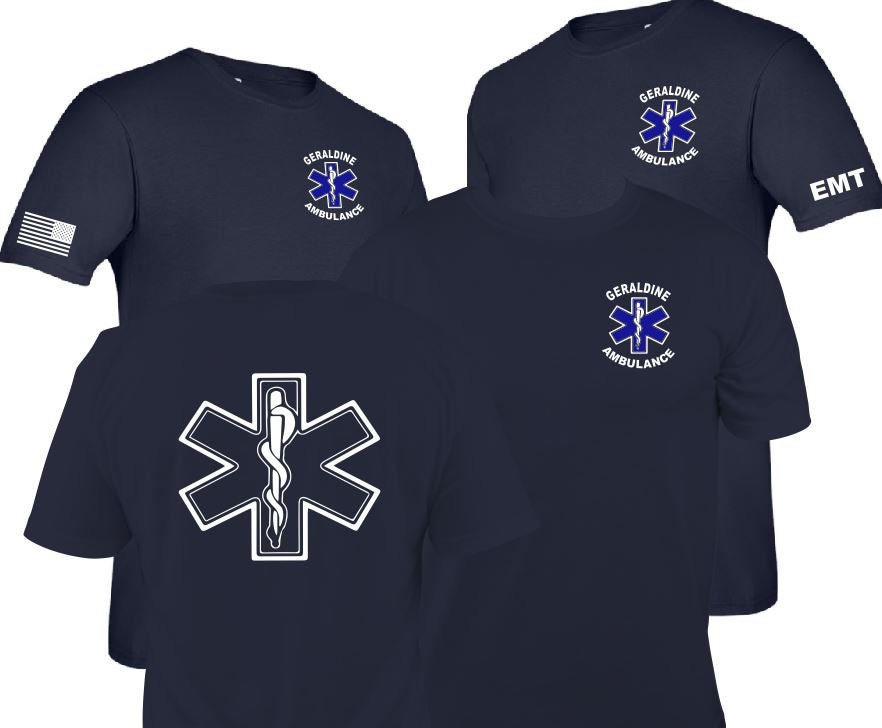 Personalized EMS EMT Paramedic T-shirt with 2 sleeve prints | Etsy