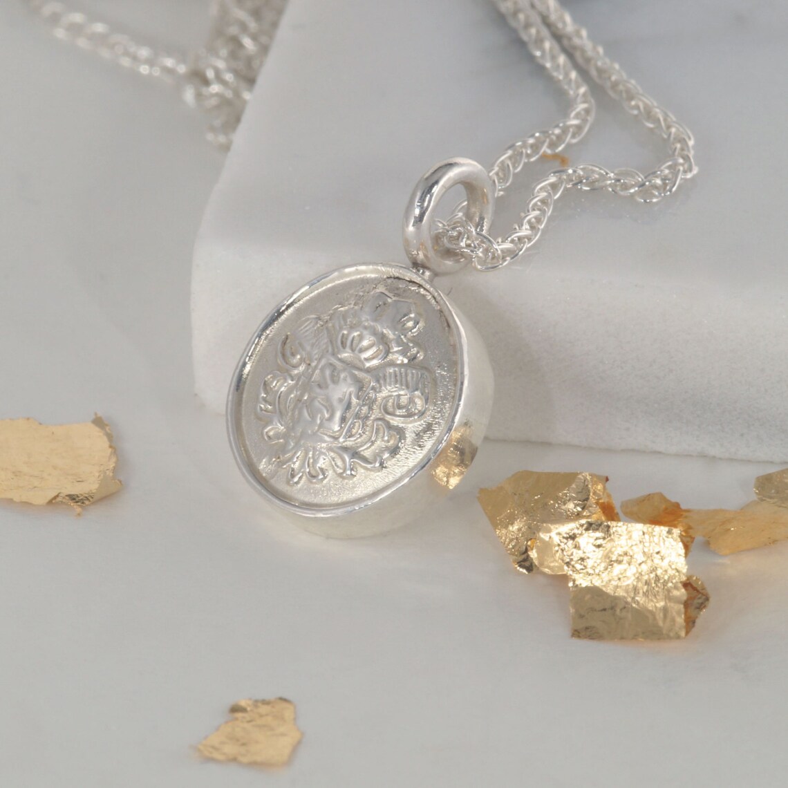 Small Crest Necklace, Handmade Sterling Silver Pendant, Gifts for Her ...