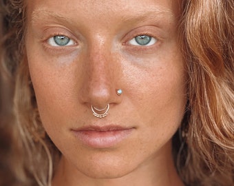 Sterling Silver Fake Septum Piercing Indian Faux Septum Ring | Etsy