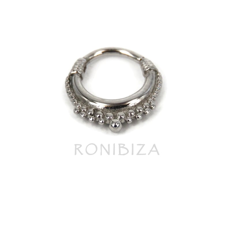Tribal Silver Septum Ring, 18 Gauge Ethnic Nose Piercing - Etsy