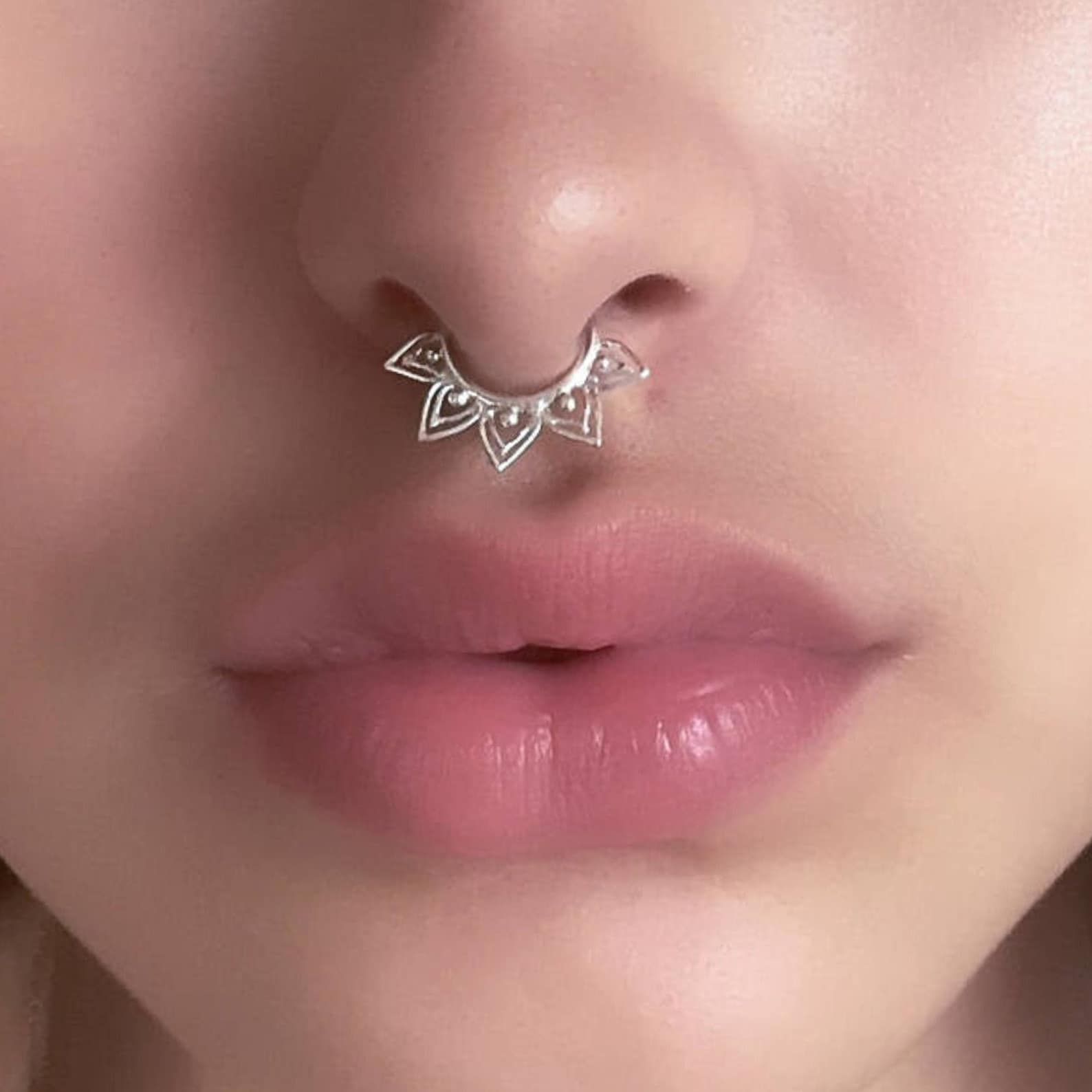 Flower Septum Ring Indian Septum Nose Ring Septum Nose - Etsy