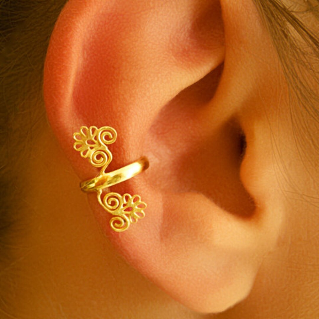 Gold Ear Cuff, Ear Wrap, Fake Ear Cuff, Ear Cuff Jewelry, Cuff Earrings ...