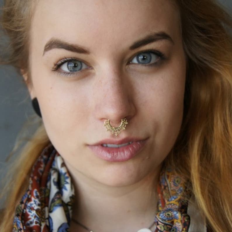 Fake Septum Ring Faux Septum Ring Fake Piercing Clip on - Etsy Australia