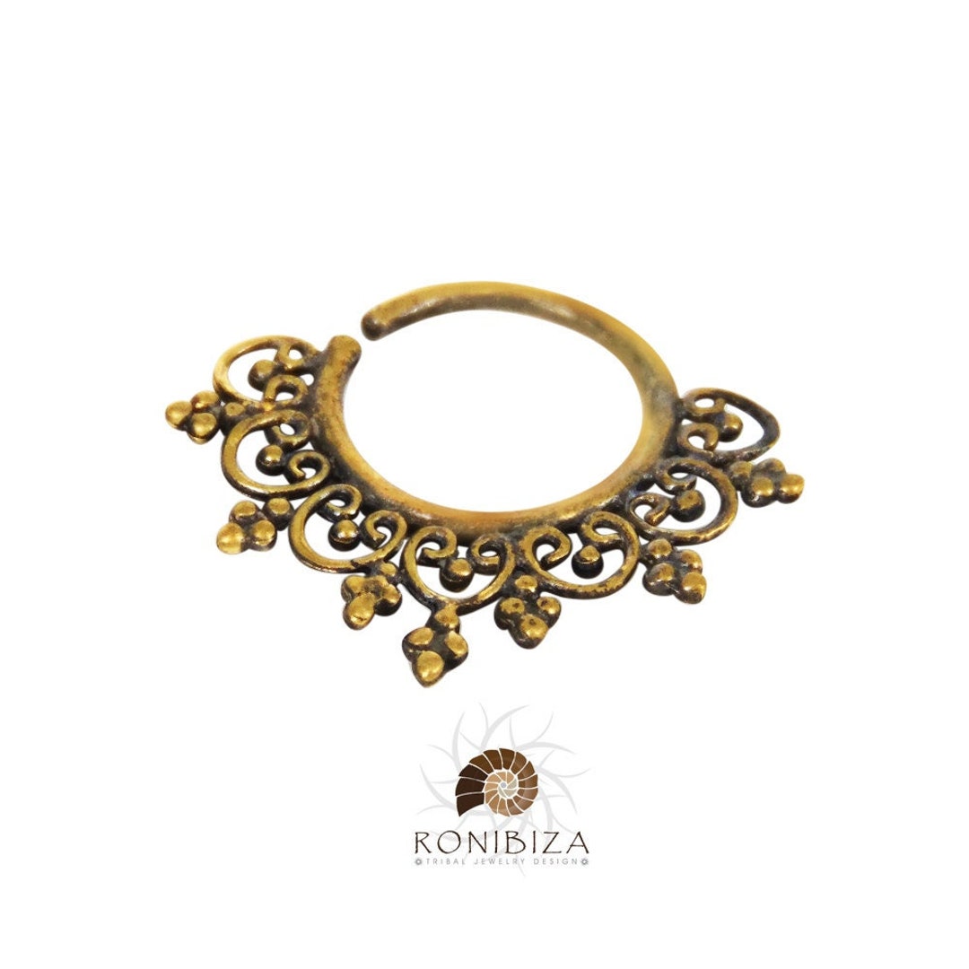 Unique Mandala Septum Ring, Mexican Septum Ring, 18g / 16g Septum ...