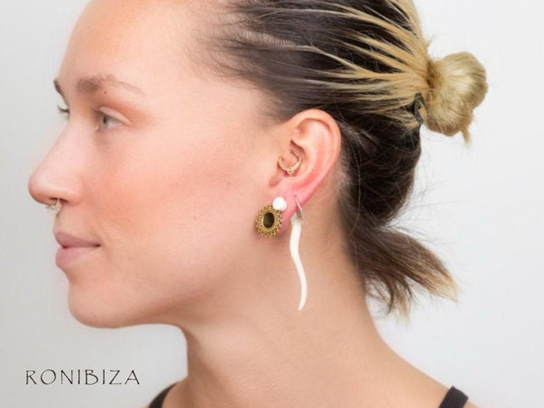 Bone Gauge Earrings, Bone Gauges for Ears, Real Bone Tribal Earrings ...