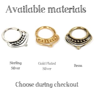 Layered Tribal Septum Ring – Dotted Nose Hoop in Brass, Silver or Gold ...