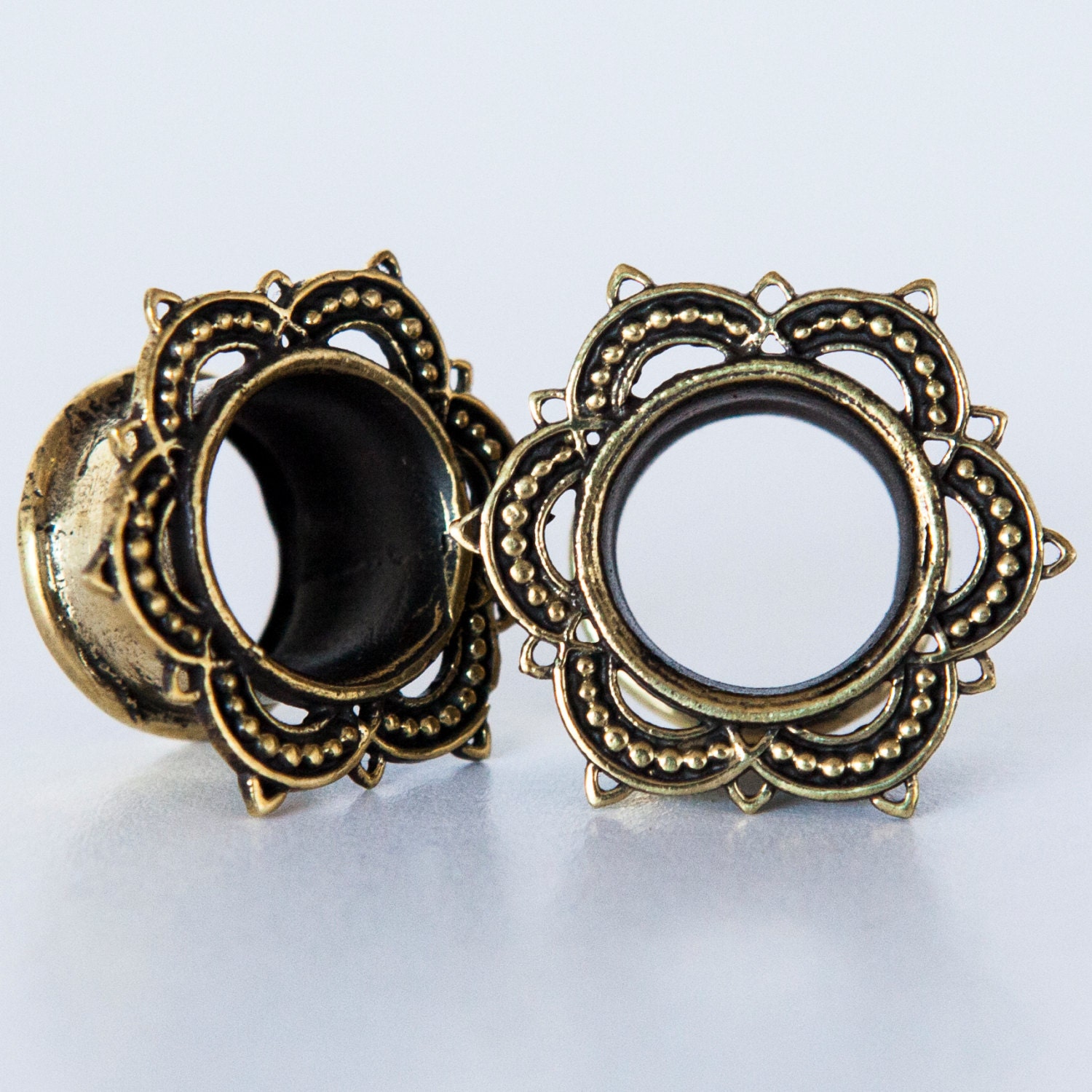 Esha Brass Plugs Ear Plugs Ear Gauges Tribal Plugs - Etsy