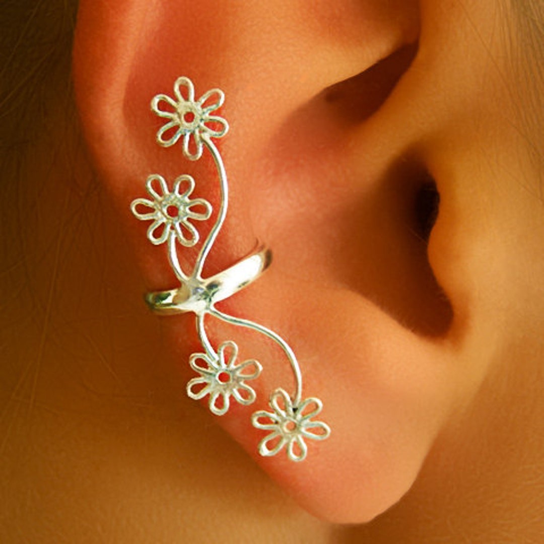 Silver Ear Cuff Ear Wrap Fake Ear Cuff Earcuff Jewelry Cuff Earrings ...