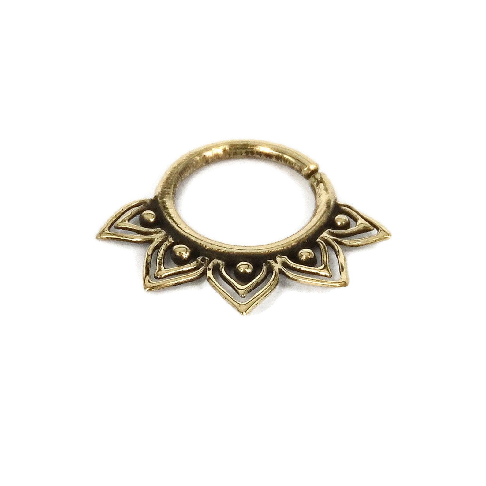Flower Septum Ring Indian Septum Nose Ring Septum Nose - Etsy