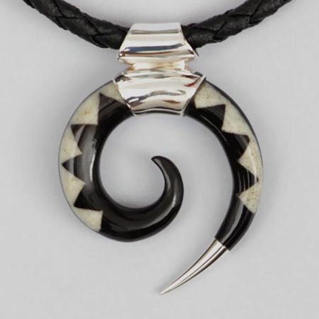 Men's Necklace Men's Spiral Pendant Men's Ethnic Necklace Men's Ethnic ...