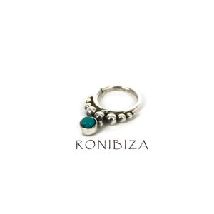 Gold Plated Balls Septum Ring, Turquoise Tribal Indian Septum Ring ...
