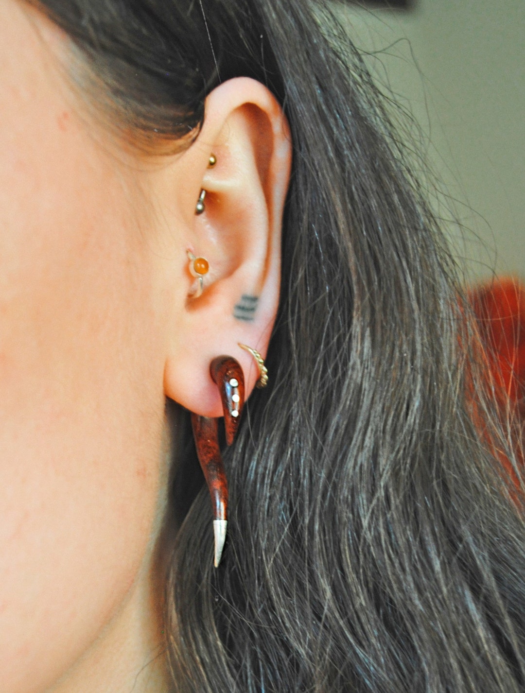 Faux Gauge Earrings, Fake Ear Gauge, Fake Plug Earrings, False Piercing ...