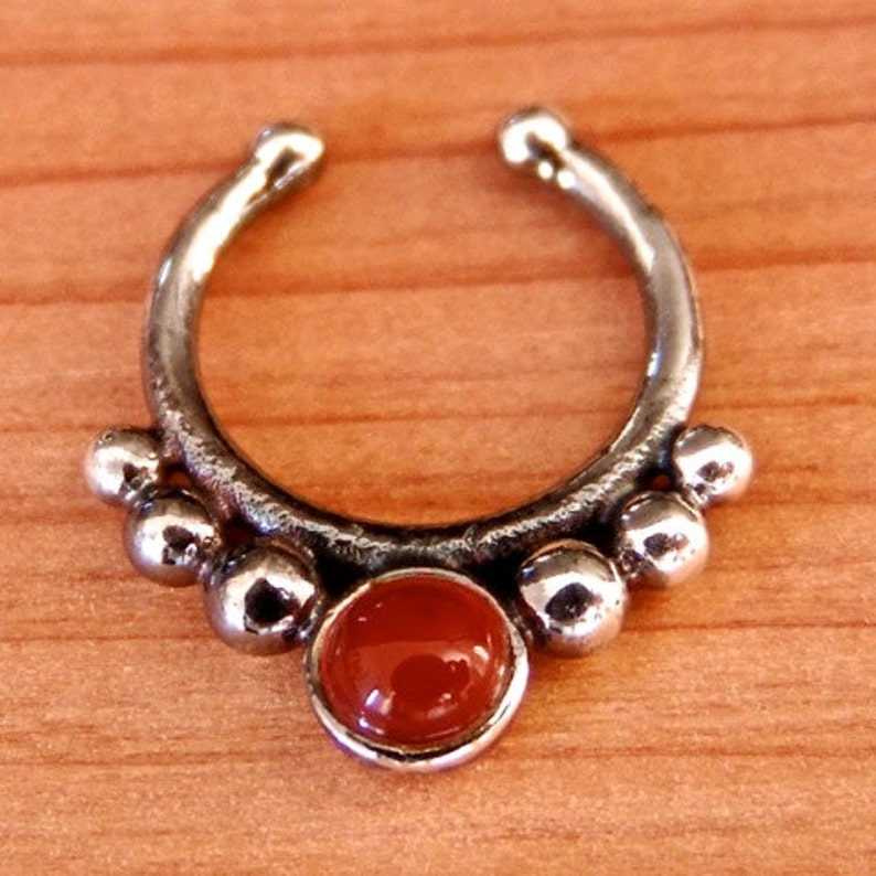 Fake Septum Ring Faux Septum Ring Fake Piercing Clip on | Etsy