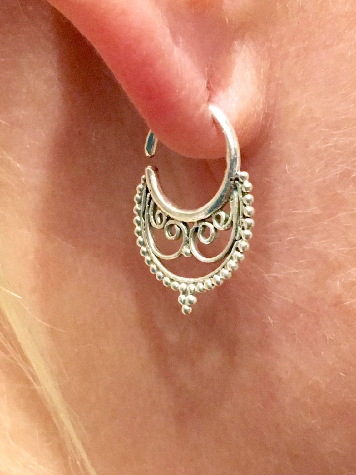 Silver Septum Ring 16G Septum Ring Indian Septum Ring | Etsy