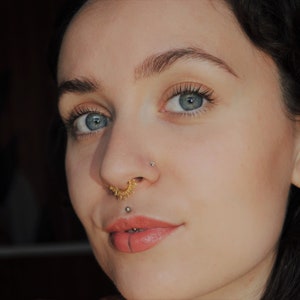Big Tribal Lotus Septum Ring, Gold Indian Septum, Septum Jewelry ...