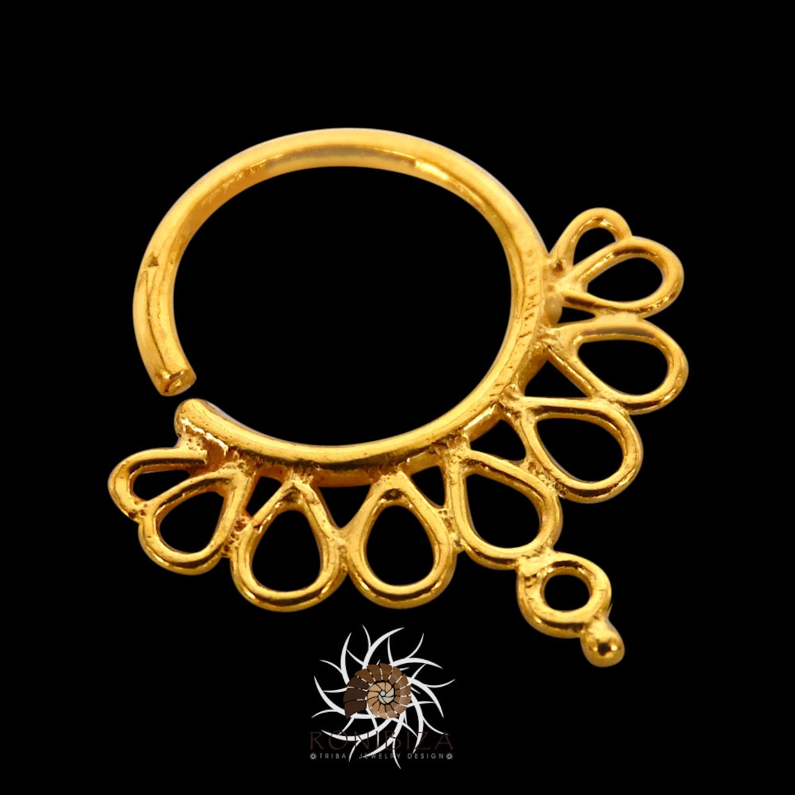 Loop Gold Septum Ring Septum Jewelry Septum Piercing 18G - Etsy