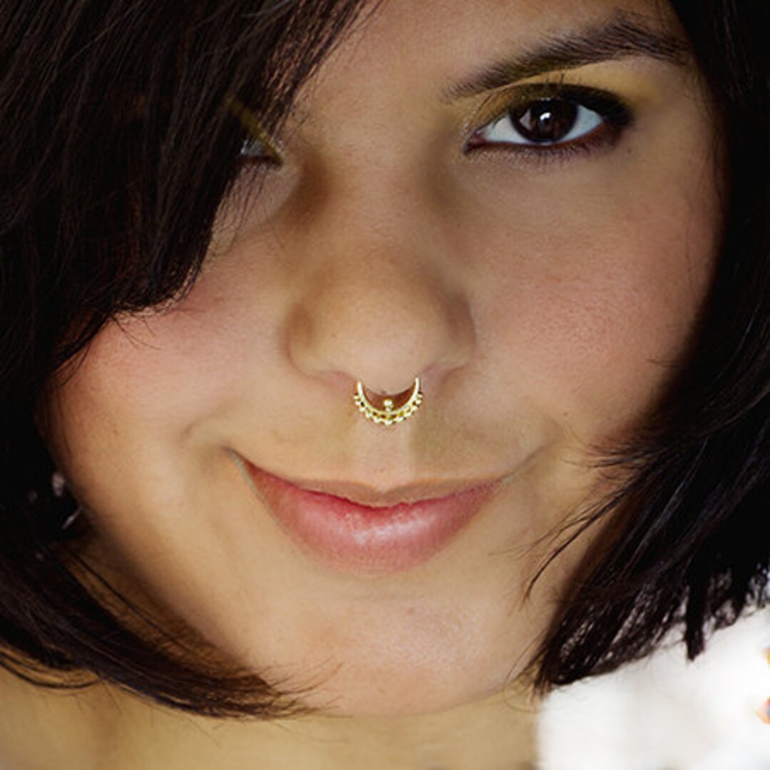 Fake Septum Ring - Faux Septum Ring - Fake Piercing - Clip on Piercing ...