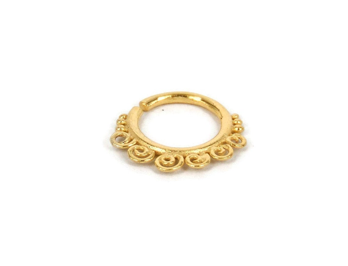 Gold Nose Ring Gold Nose Hoop Indian Nose Ring Tribal | Etsy