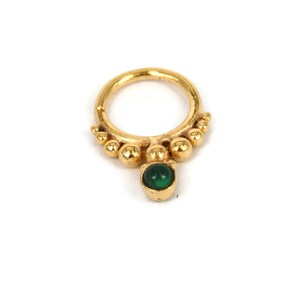 Gold Plated Balls Septum Ring, Turquoise Tribal Indian Septum Ring ...