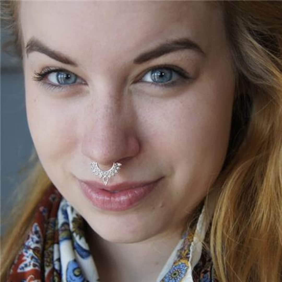 Fake Septum Ring - Faux Septum Ring - Fake Piercing - Clip on Piercing ...