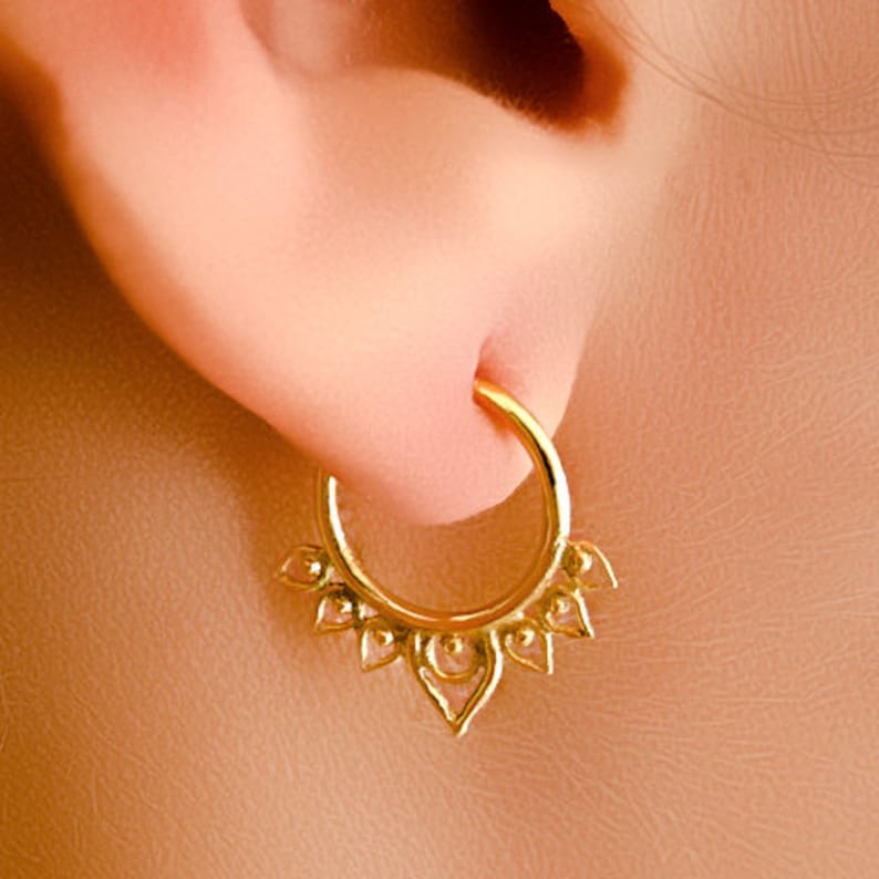 Brass Lotus Septum Ring Tribal Septum Jewelry Indian Septum - Etsy