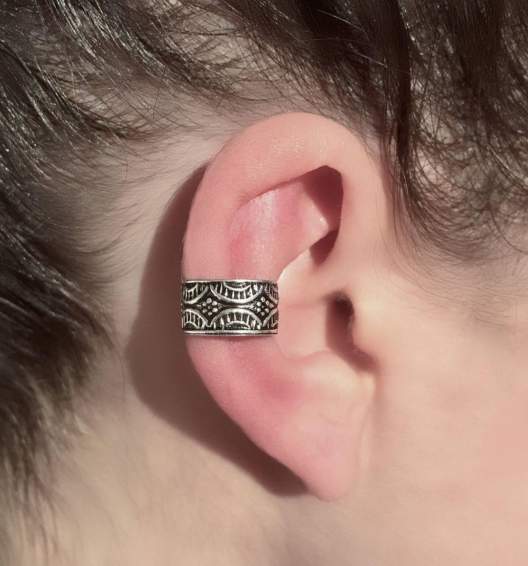 Silver Ear Cuff - Ear Wrap - Fake Ear Cuff - Earcuff Jewelry - Cuff ...