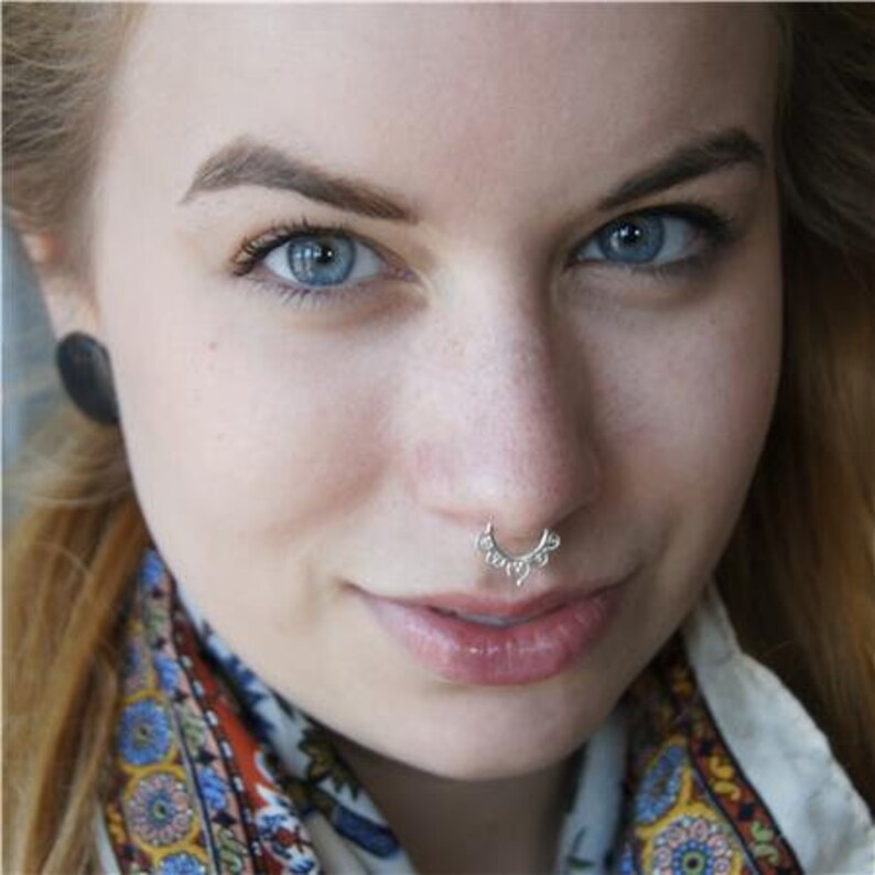 Ajeet Silver Septum Ring Septum Jewelry Septum Piercing | Etsy