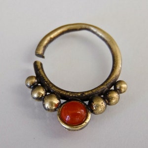 Tri Dev Red Onyx Brass Septum Ring Septum Jewelry Septum Piercing 16G ...