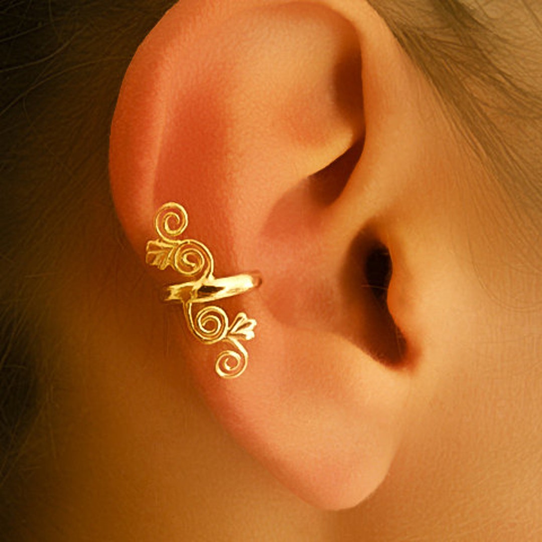 Gold Ear Cuff Ear Wrap Fake Ear Cuff Earcuff Jewelry Cuff Earrings Wrap ...
