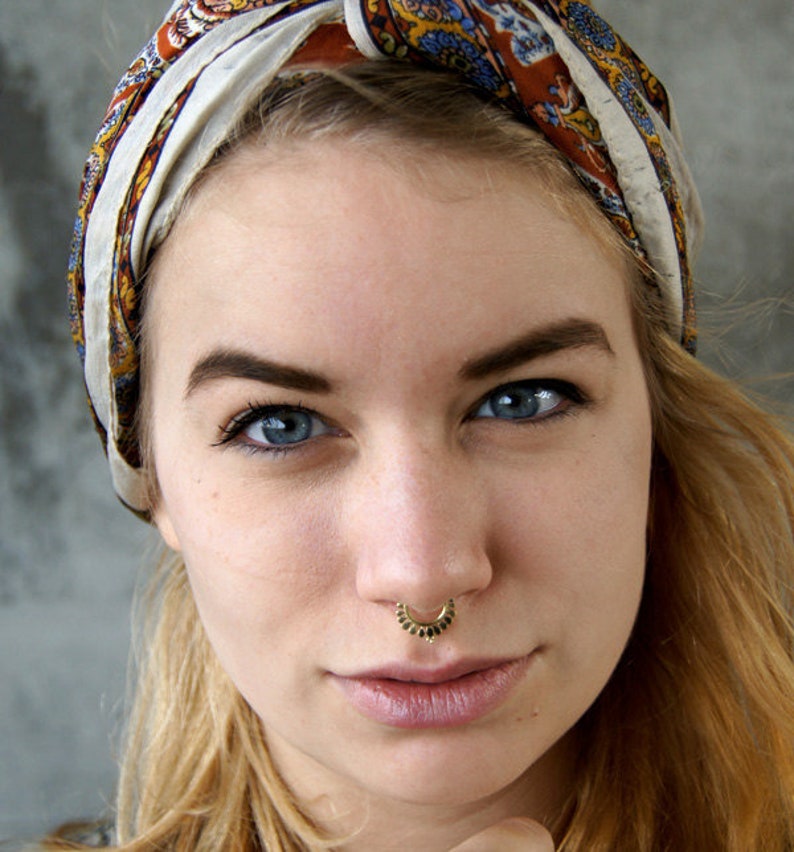 Fake Tribal Snug Septum Ring Brass Faux Septum Jewelry - Etsy