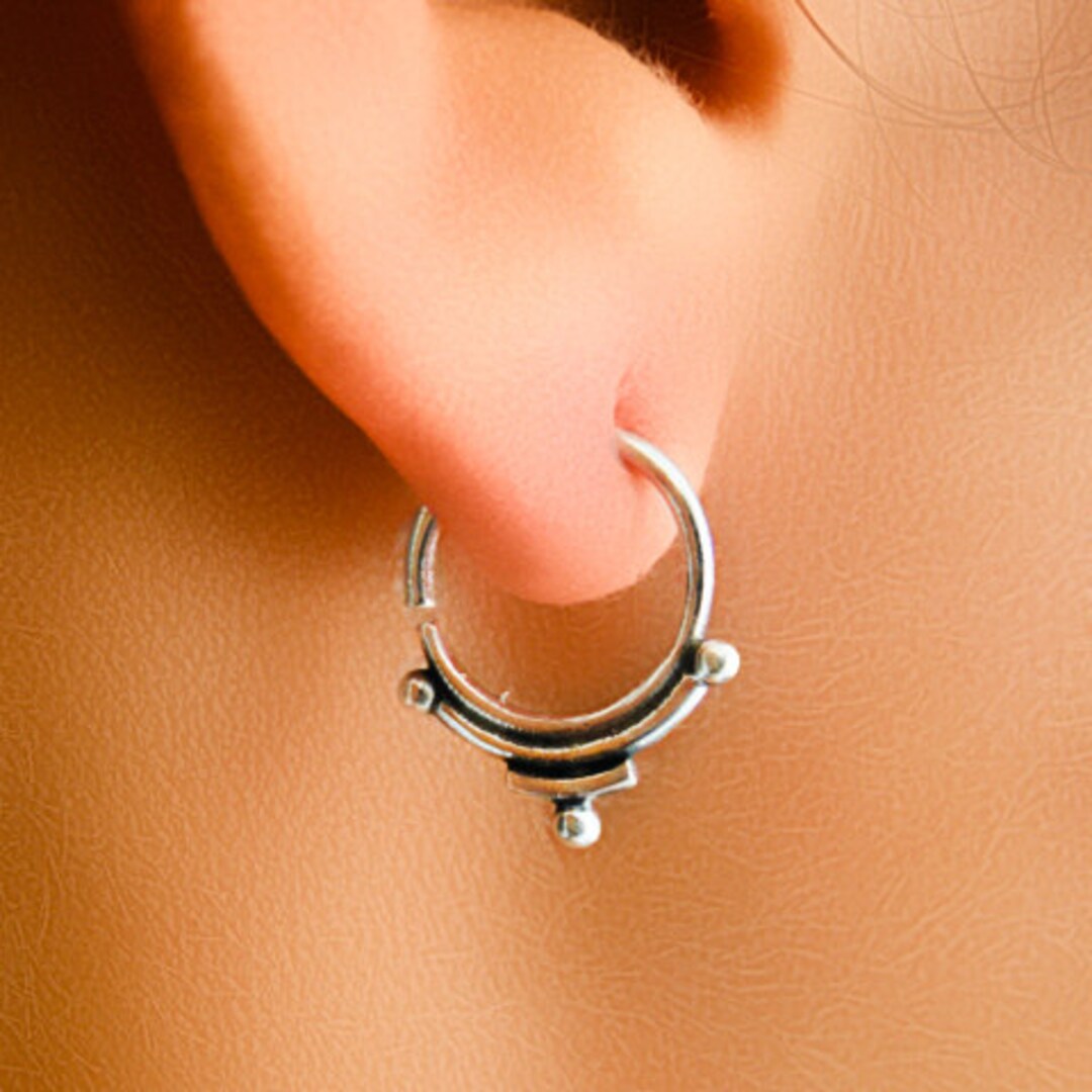 Silver Earrings - Silver Hoops - Gypsy Earrings - Tribal Earrings ...