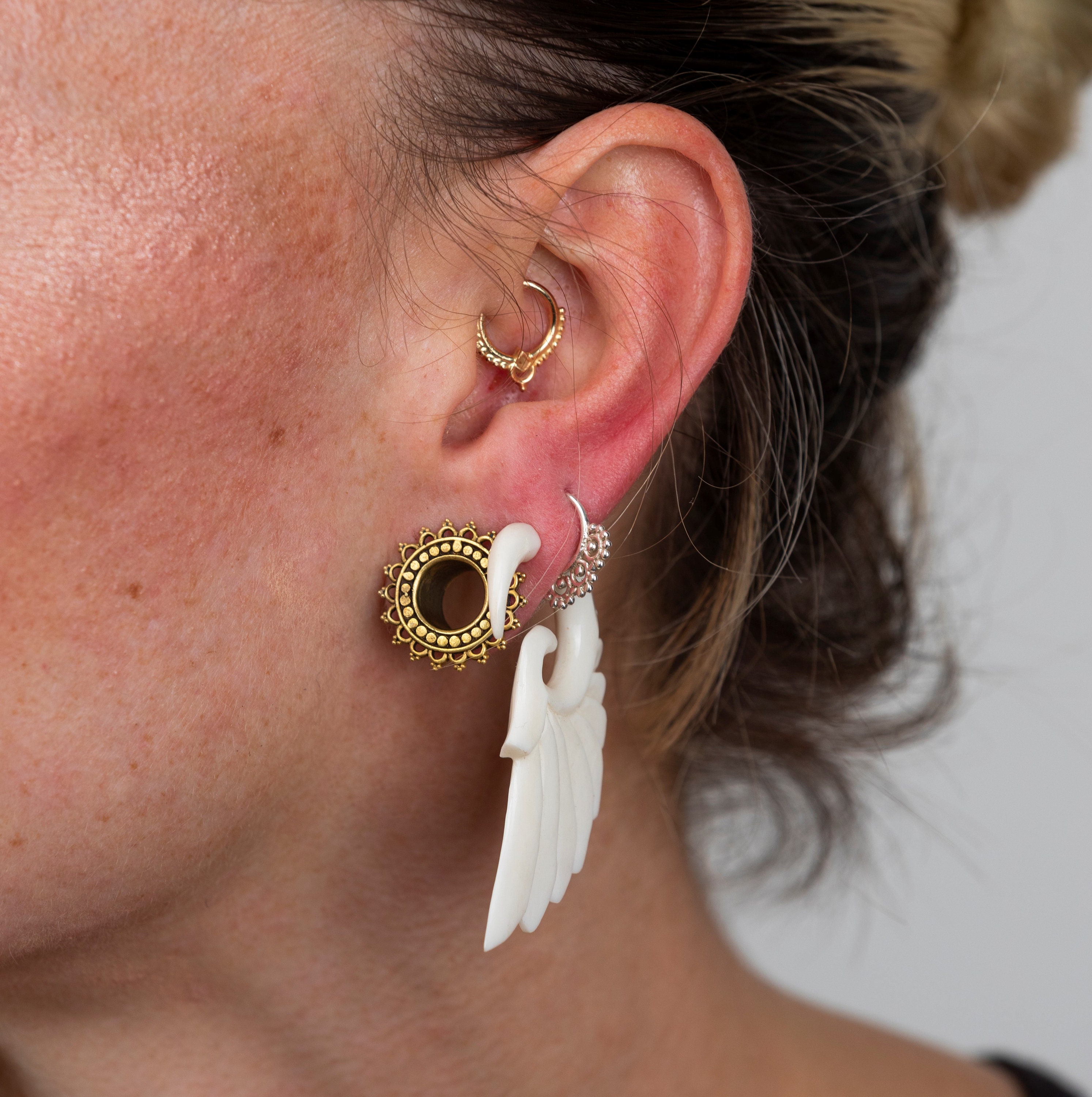 Bone Gauge Earrings Bone Gauges For Ears Real Bone Tribal | Etsy