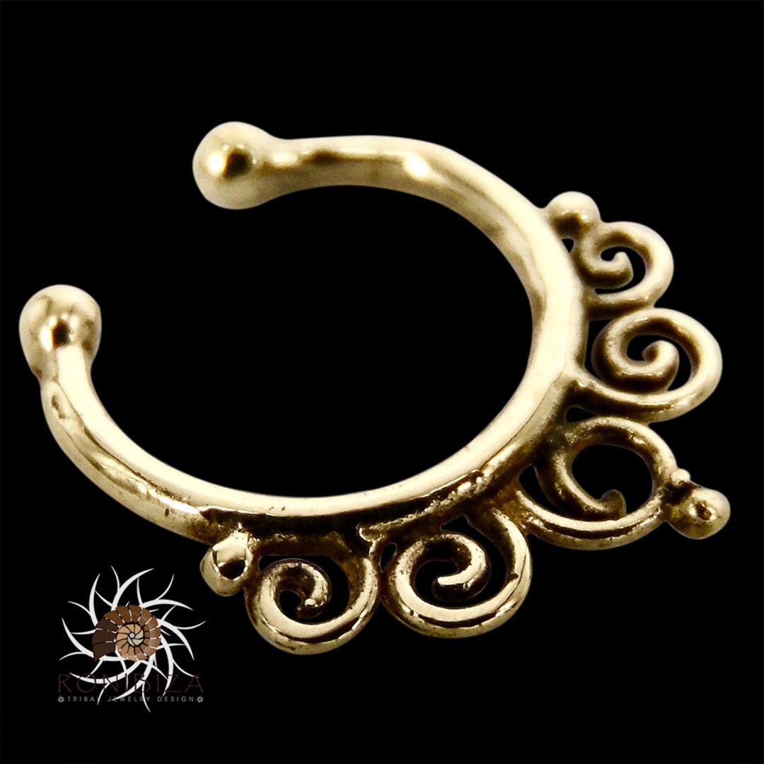 Fake Septum Ring - Faux Septum Ring - Fake Piercing - Clip on Piercing ...
