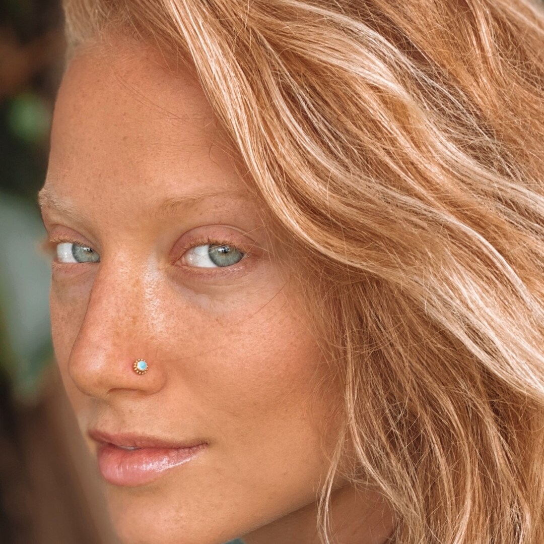 Gold Nose Stud - Tiny Nose Stud - Small Nose Stud - Tribal Nose Stud ...