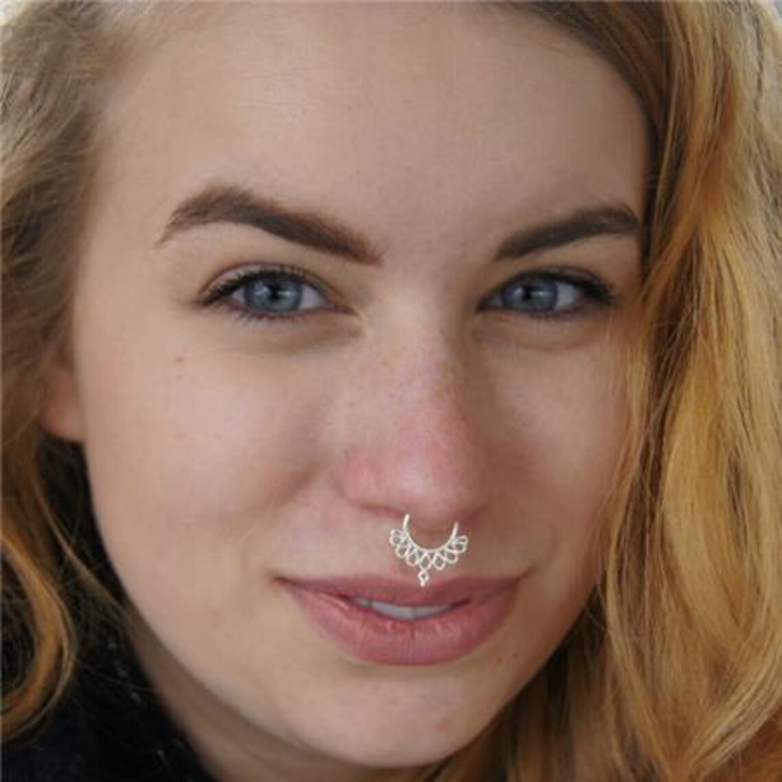 Fake Septum Ring Faux Septum Ring Fake Piercing Clip on | Etsy